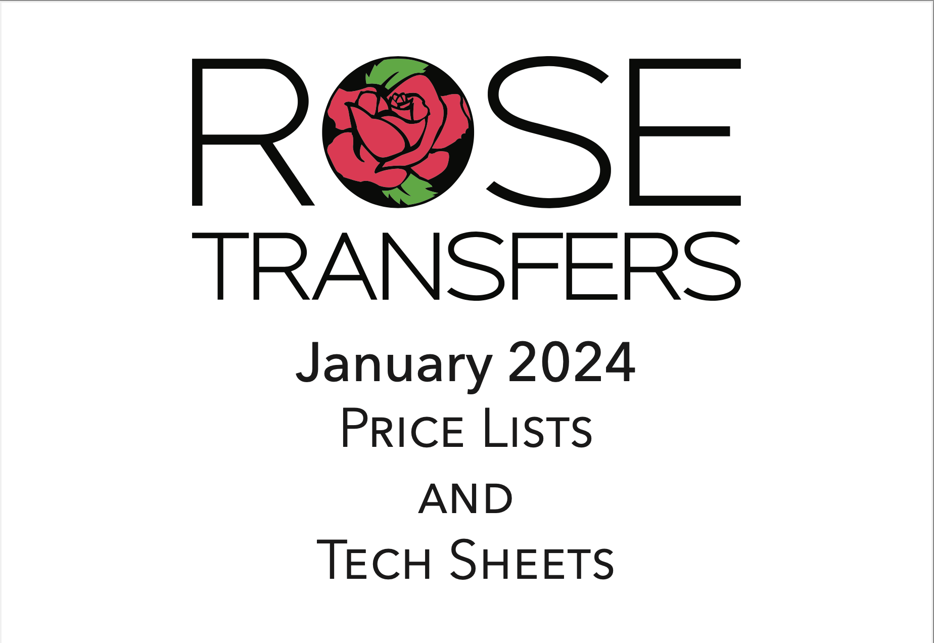 Price List Rose Transfers Price List Rose Transfers